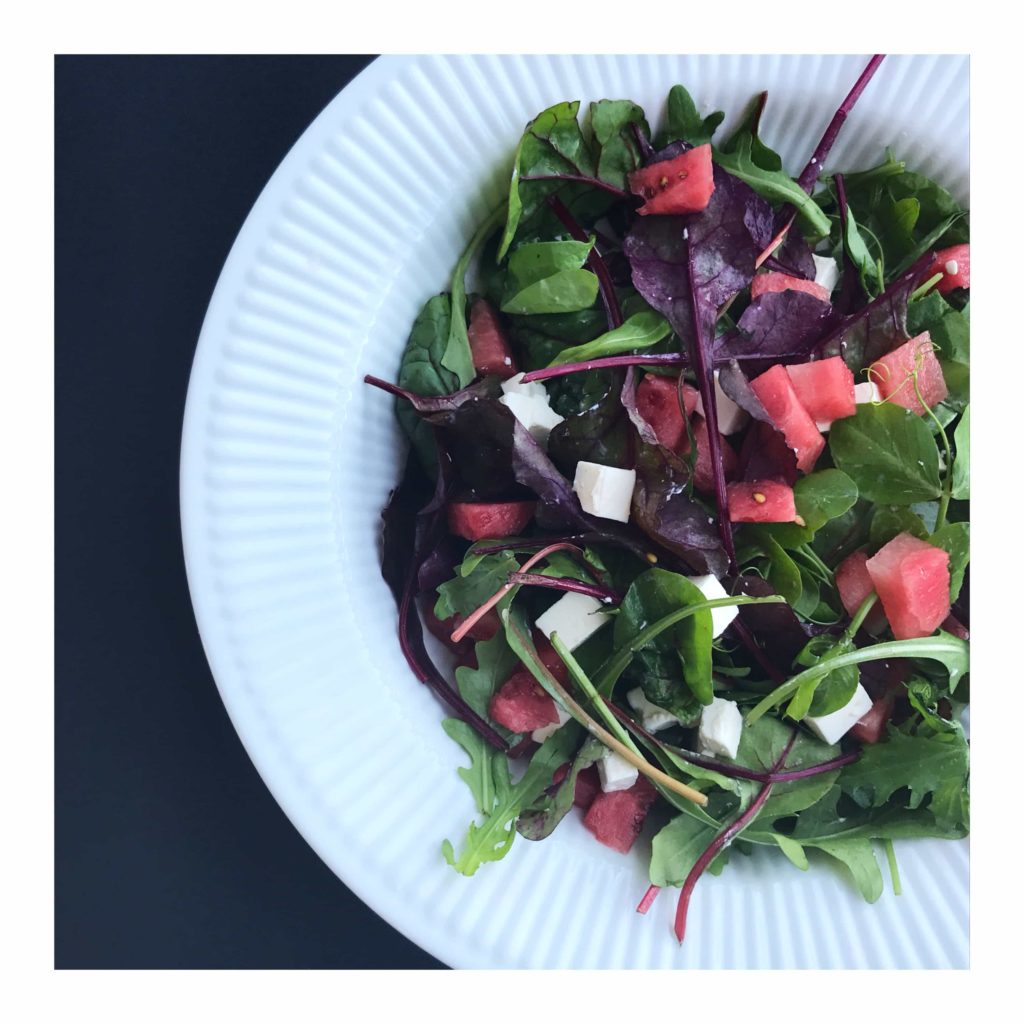 Frisk og lækker salat med vandmelon og feta